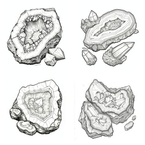 Digital Download Geode Coloring Book Geode Patterns Adult Coloring