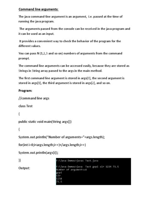 Java Command Line Arguments Explained Pdf
