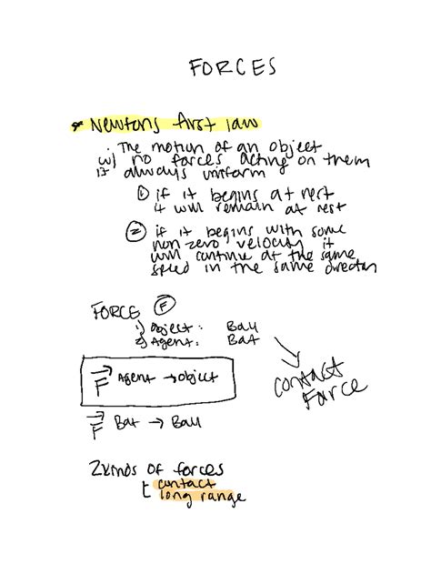 Physics 131 Week3 Notes Forces Newtons First Law The Motion Of An