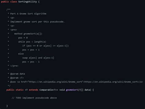 Solved The First Part Part A Is A Gnome Sort That Uses