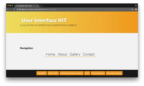 Interactive User Interface Kit — Animation For The Web By Podeanu