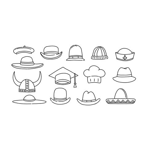 Premium Vector Hat Handrawn Doodle Illustrations Vector Set
