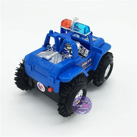 Hộp đồ Chơi Xe Jeep Cảnh Sát Nhào Lộn Dùng Pin Bánh Lật