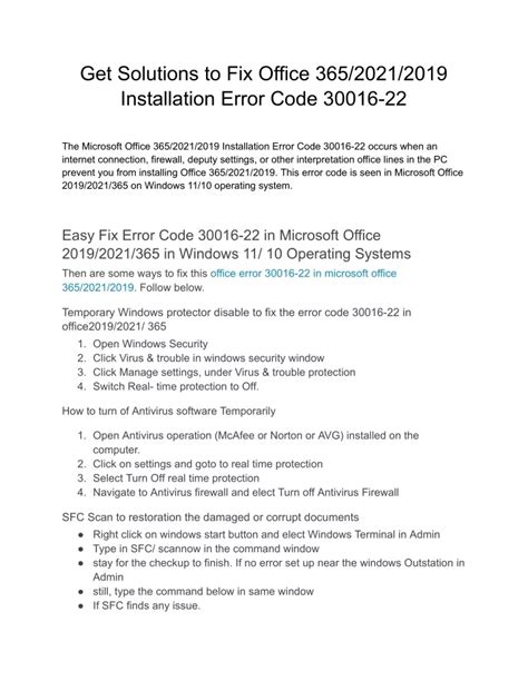 Ppt Solutions To Fix Office 36520212019 Installation Error Code
