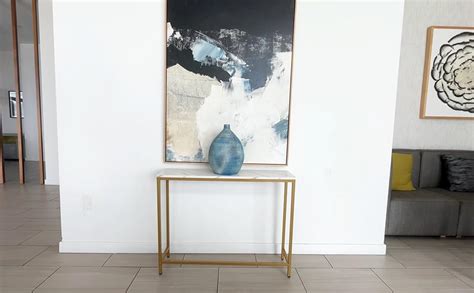 Loglus Console Table For Entryway Faux Marble Mdf Sofa