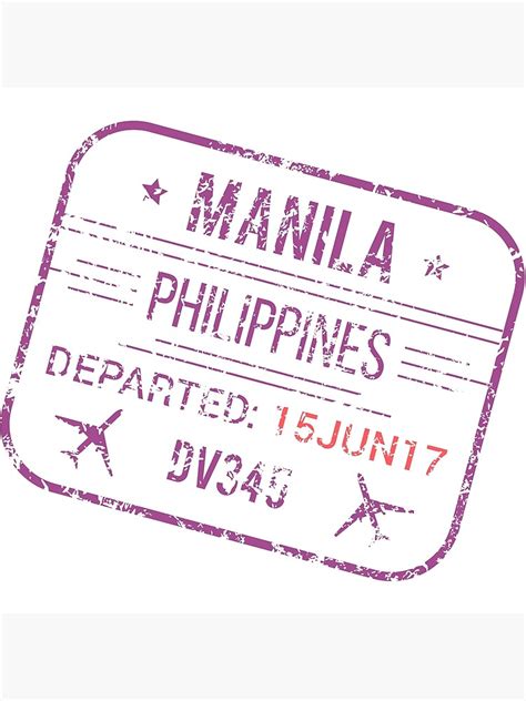 Philippines Manila Passport Stamp Poster For Sale By Sejmen