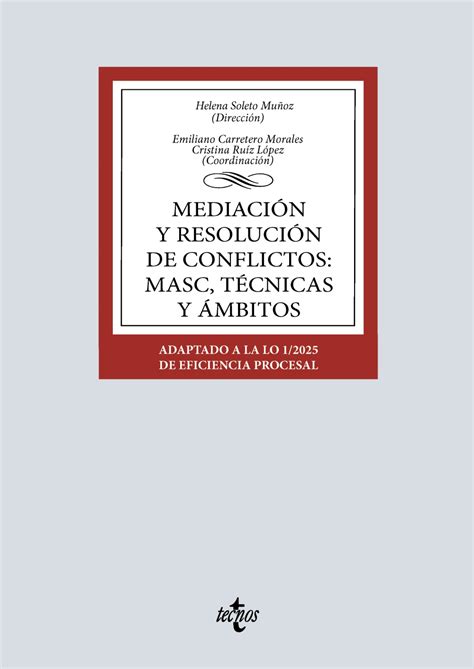 Libro Mediación Y Resolución De Conflictos Masc Técnicas Y ámbitos