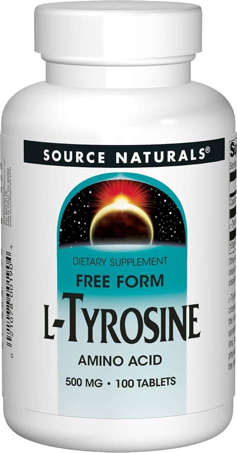 Source Naturals L Tyrosine 500mg Free Form Amino Acid 100 Tablets P