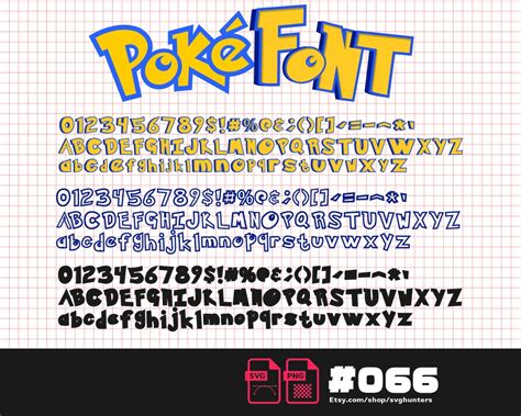 Pokemon Font Svg Png Bundle Cricut File Instant Download Etsy