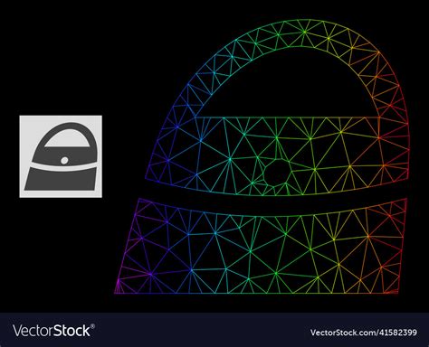 spectral gradiented polygonal net shopping bag vector image