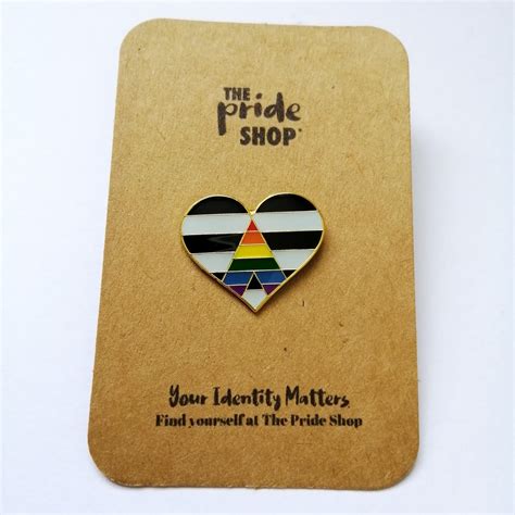 Straight Ally Flag Heart Pin Badge The Pride Shop