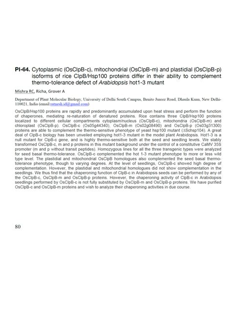 Pdf Poster Presentation Cytoplasmic Osclpb C Mitochondrial