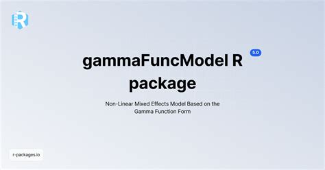 Gammafuncmodel R Package Documentation R Packages