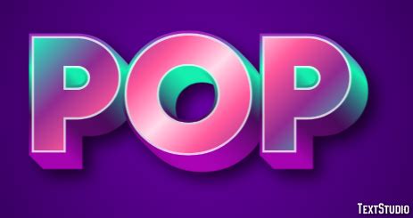 Pop Text Effect And Logo Design Word
