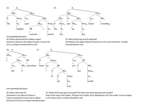 answer key embedded clause types handout 24 to 40 r o r nppl vppret nppl vppret r u r w r u
