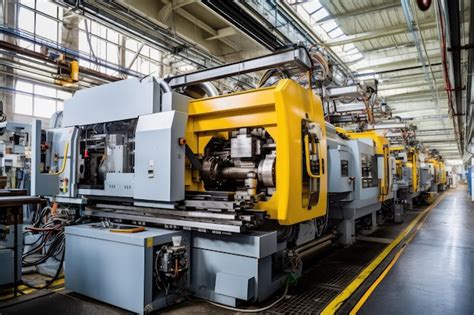 Premium Ai Image Machine Tools At Work In A Modern Factory