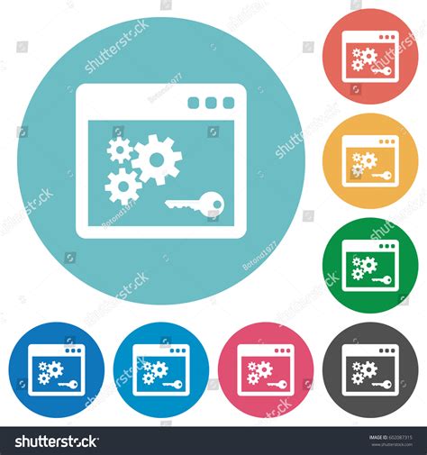 Api Key Flat White Icons On Stock Vector Royalty Free Shutterstock
