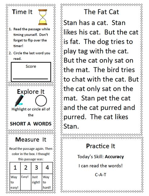 First Grade Fluency Practice Temps Fluency Practice First Grade