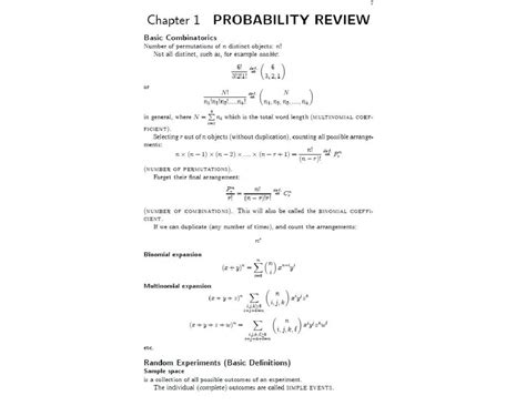 Probabilityreview Probability Review Notes For Study Good Review Stat Studocu