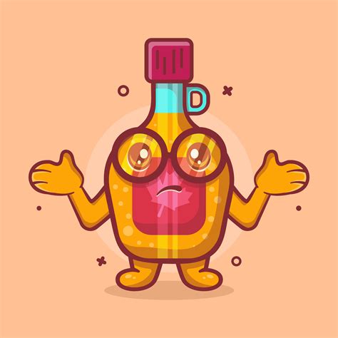 Funny Maple Syrup Bottle Character Mascot With Confused Gesture