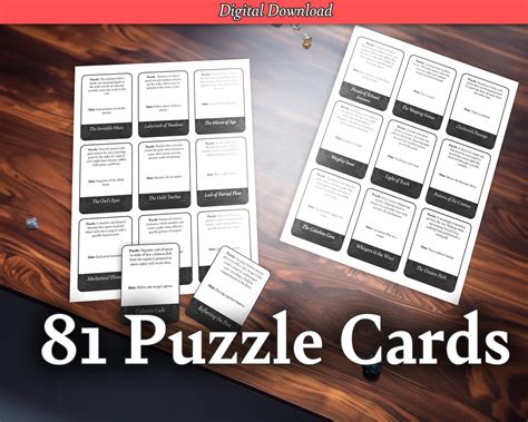 81 Printable Dnd Puzzle Cards For Dungeon Masters 5e Campaign Aid