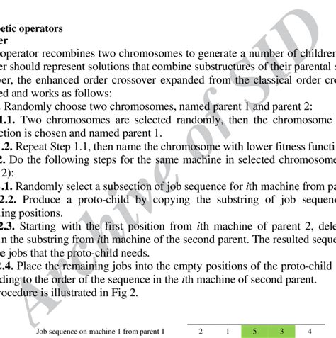 Illustration Of The Job Sequence Vector On Machines Download