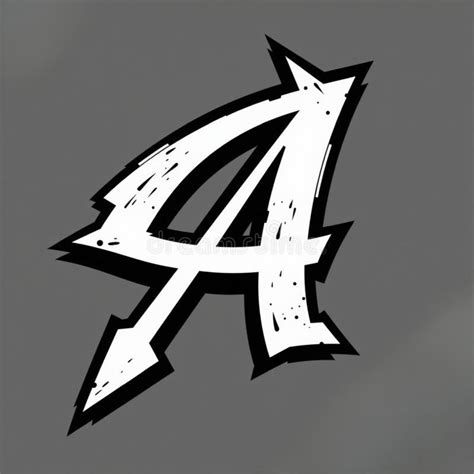 Sharp Edged Stencil Alphabet A Design Stock Illustration