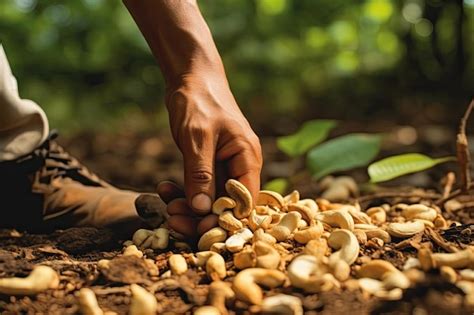 Premium Ai Image Men39s Hands Engaged In Nut Picking Amidst The