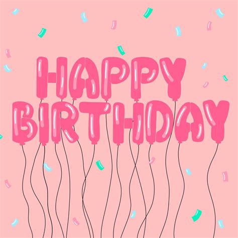 Happy Birthday Balloons Pink Confetti Exploding Greetings Card Boomf