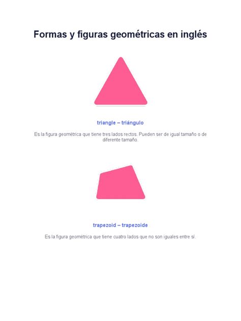 Formas Y Figuras Geométricas En Inglés Pdf