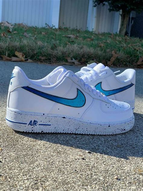 Nike Air Force 1 Custom Blue Splash Nike Air Force Nike Air Witte