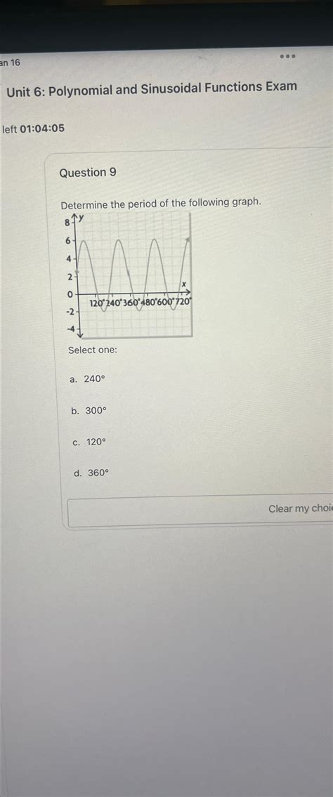 Solved Unit 6 Polynomial And Sinusoidal Functions Exam Left