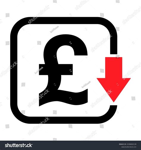 Cost Reduction Decrease Pound Icon Vector Stock Vector Royalty Free 2199002139 Shutterstock
