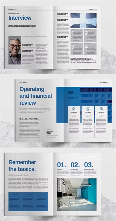 Blue Annual Report Brochure Template Indesign Indd And Idml Report
