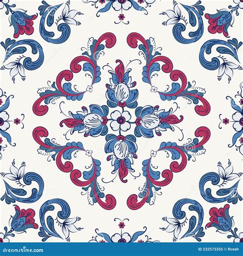 Rosemaling Vector Pattern 30 Stock Vector Illustration Of Print