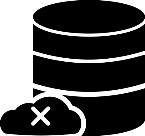 black and white database and cross cloud 24255142 vector art at vecteezy