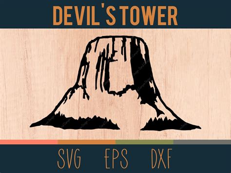 Devils Tower Svg Outline Digital Cut File Devils Tower National Monument Wyoming Dxf