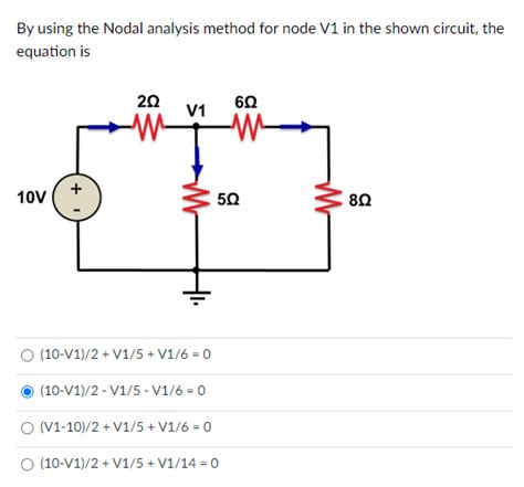 Solved By Using The Nodal Analysis Method For Node V1 In The