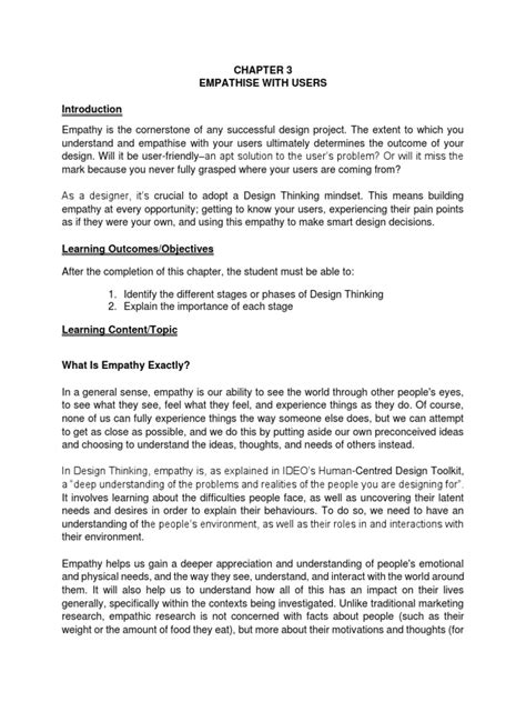 Chapter 3 Empathize Pdf Pdf Thought Empathy