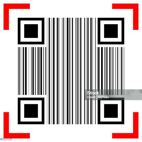 Barcode And Qr Code With Red Scanner On White Vector Illustration Stock