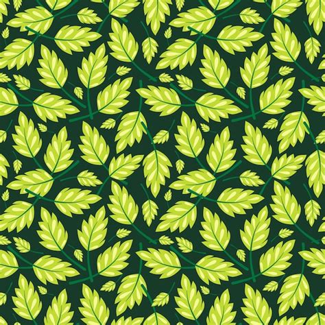 premium vector abstract leaves seamless pattern design