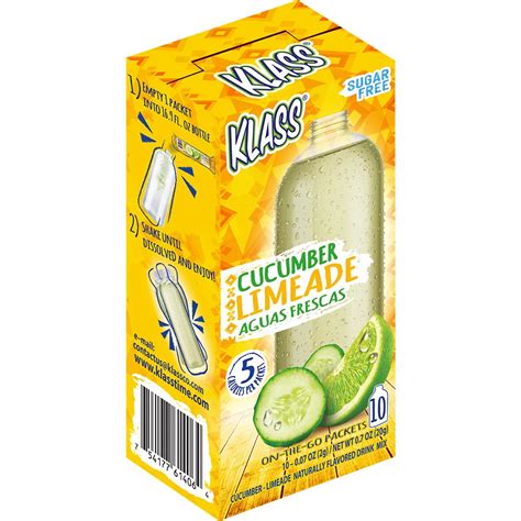 Klass Cucumber Limeade Aguas Frescas Stick Pack Shop Mixes And Flavor Enhancers At H E B