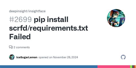 Pip Install Scrfd Requirements Txt Failed Issue Deepinsight Insightface GitHub