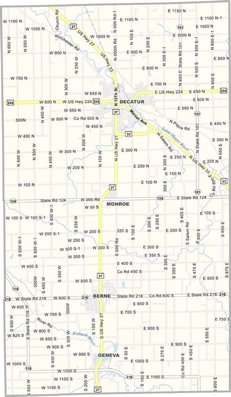 Wayne County Map Indiana Us County Maps