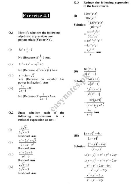 Cbse 9th Class Math Notes Chapter 4 Pdf