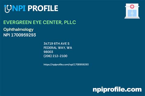 Evergreen Eye Center Pllc Npi 1700959293 Ophthalmology In Federal