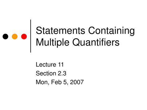 Ppt Statements Containing Multiple Quantifiers Powerpoint