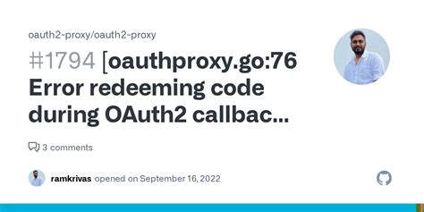Oauthproxygo768 Error Redeeming Code During Oauth2 Callback Could