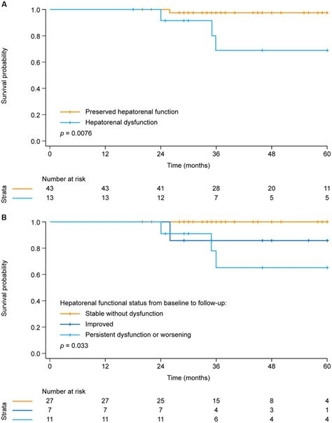 Kaplanmeier Analysis Of Survival In A Patients With And Without