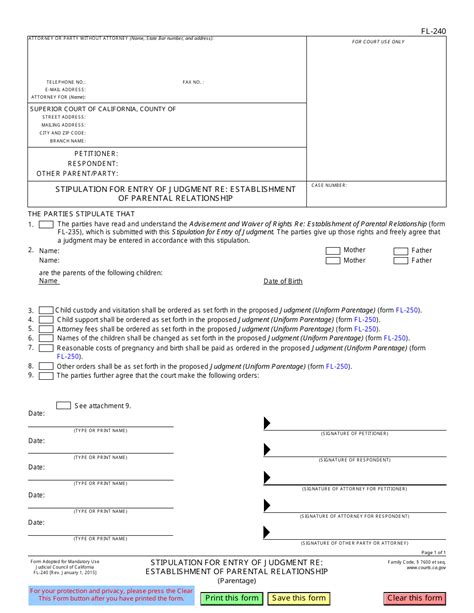 Form Fl 240 Fill Out Sign Online And Download Fillable Pdf